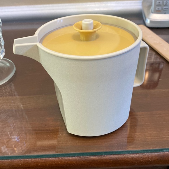 Tupperware | Kitchen | Tupperware Creamer 4148 Almond With Gold Lid ...